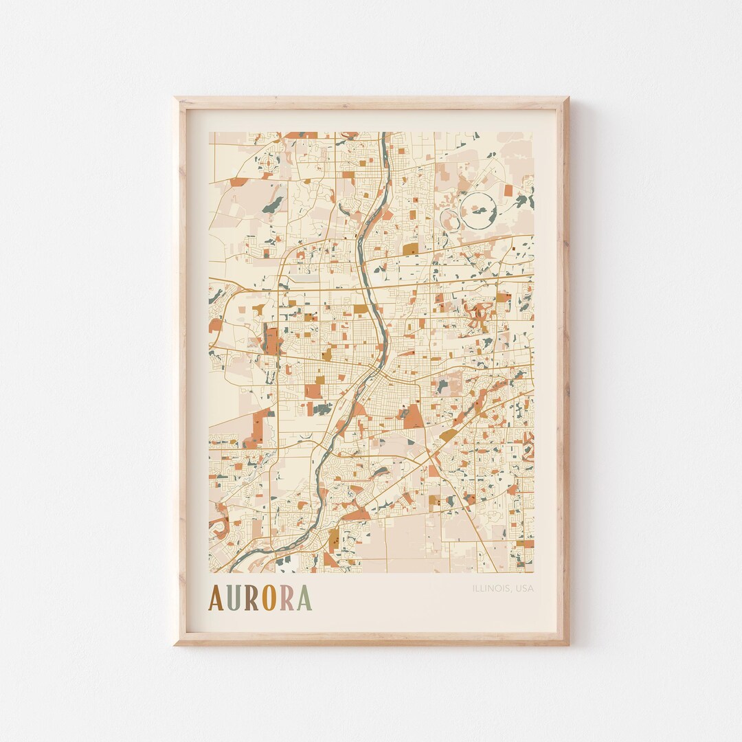 Aurora Map Poster, Aurora Print, Aurora Poster, Aurora Wall Art ...