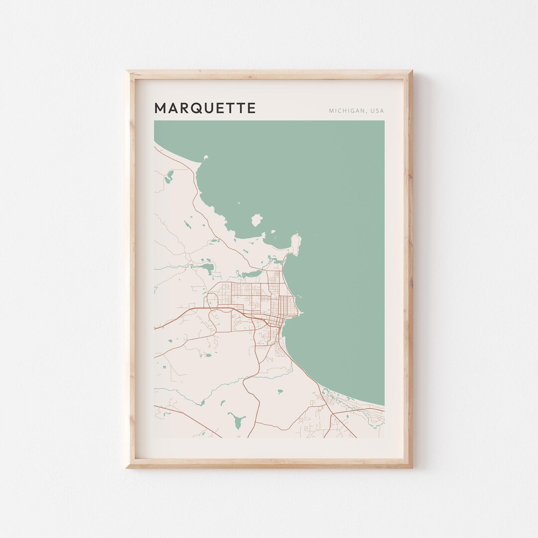 Marquette Map Poster, Marquette Print, Marquette Poster, Marquette Wall ...