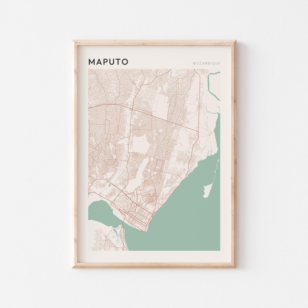 Maputo Map Poster, Maputo Print, Maputo Poster, Maputo Wall Art, Mozambique Africa, Travel Gift ...