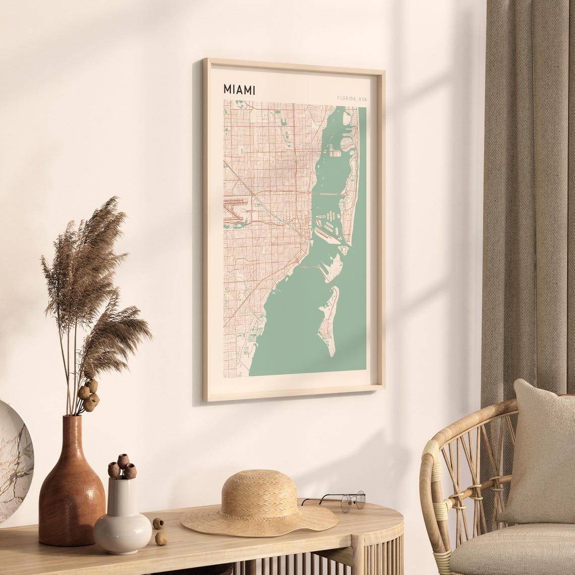 Miami Map Poster, Miami Poster, Miami Print, Miami Wall Art, Miami ...