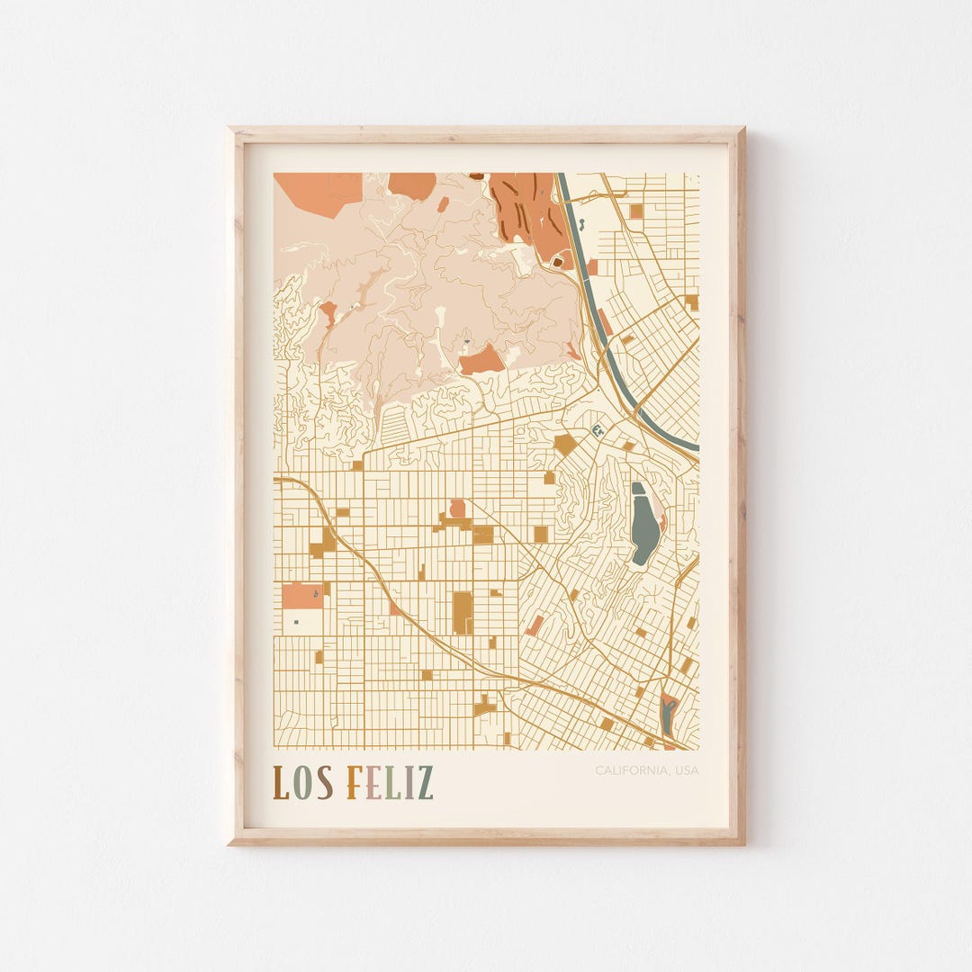 Los Feliz Map Poster, Los Feliz Print, Los Feliz Poster, Los Feliz Wall ...
