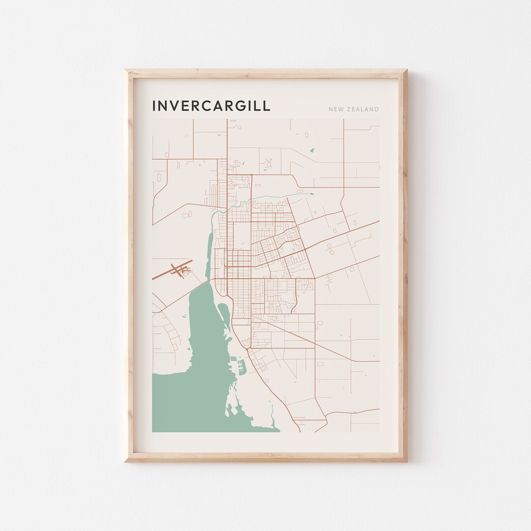 Invercargill Map Poster, Invercargill Wall Art, Invercargill Poster ...