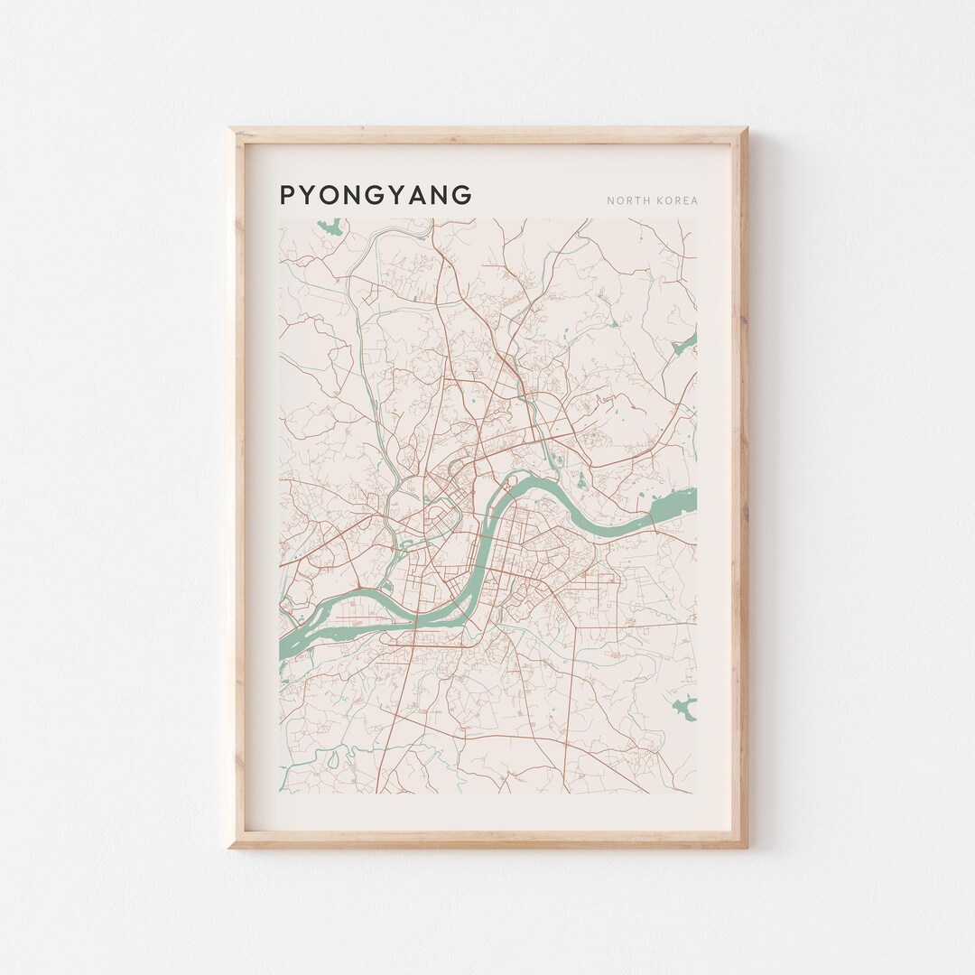 Pyongyang Map Poster, Pyongyang Print, Pyongyang Poster, Pyongyang Wall ...