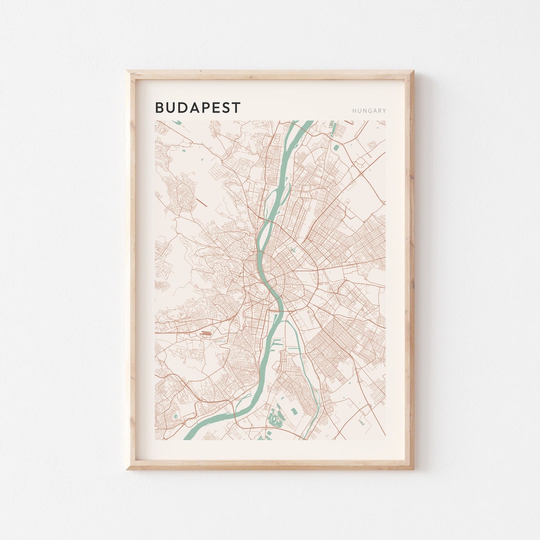Budapest Map Poster, Budapest Wall Art, Budapest City Map, Budapest ...