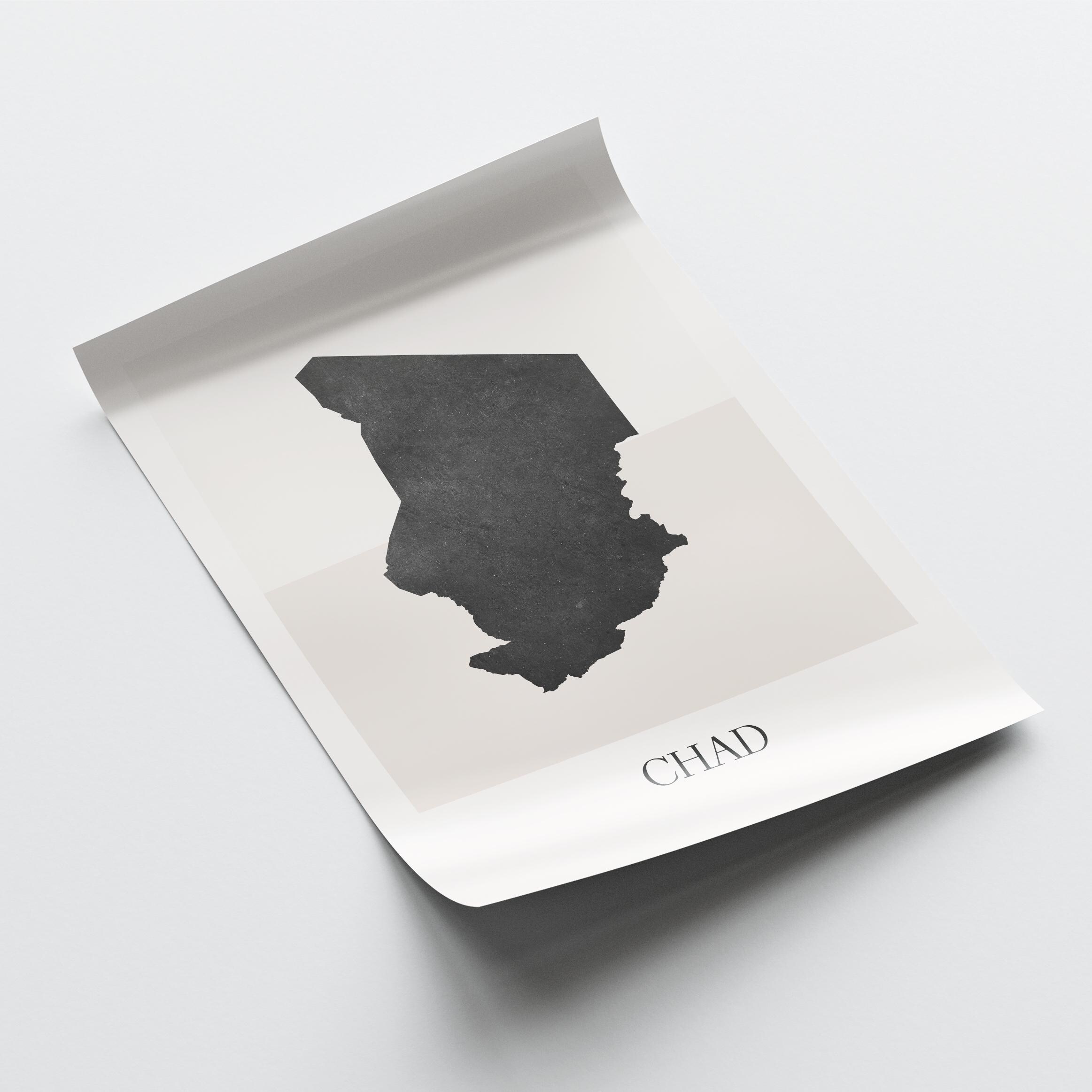 Chad Map Poster, Chad Print, Chad Map Print Minimalist Boho Wall Art ...