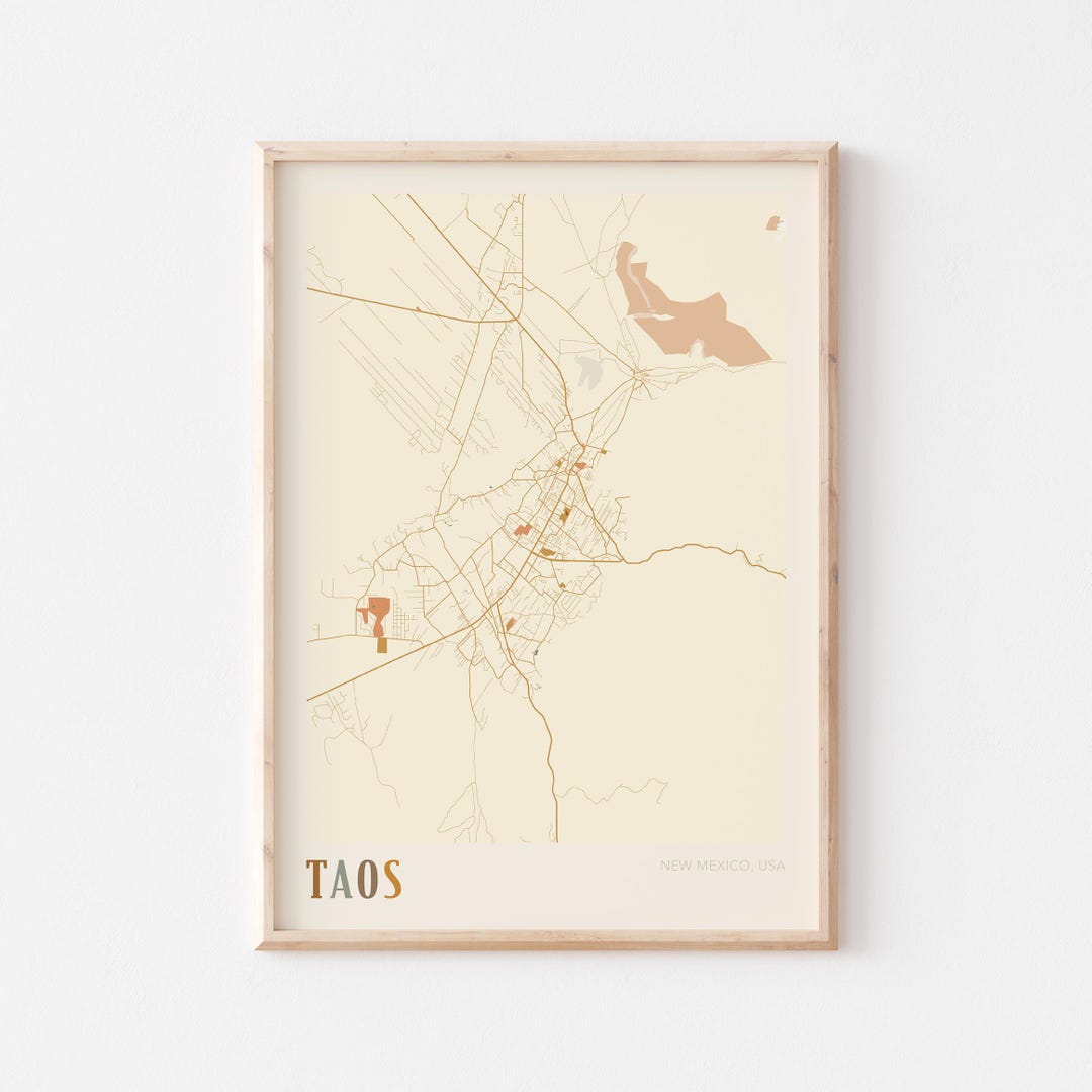 Taos Map Poster, Taos Print, Taos Poster, Taos Wall Art, New Mexico ...