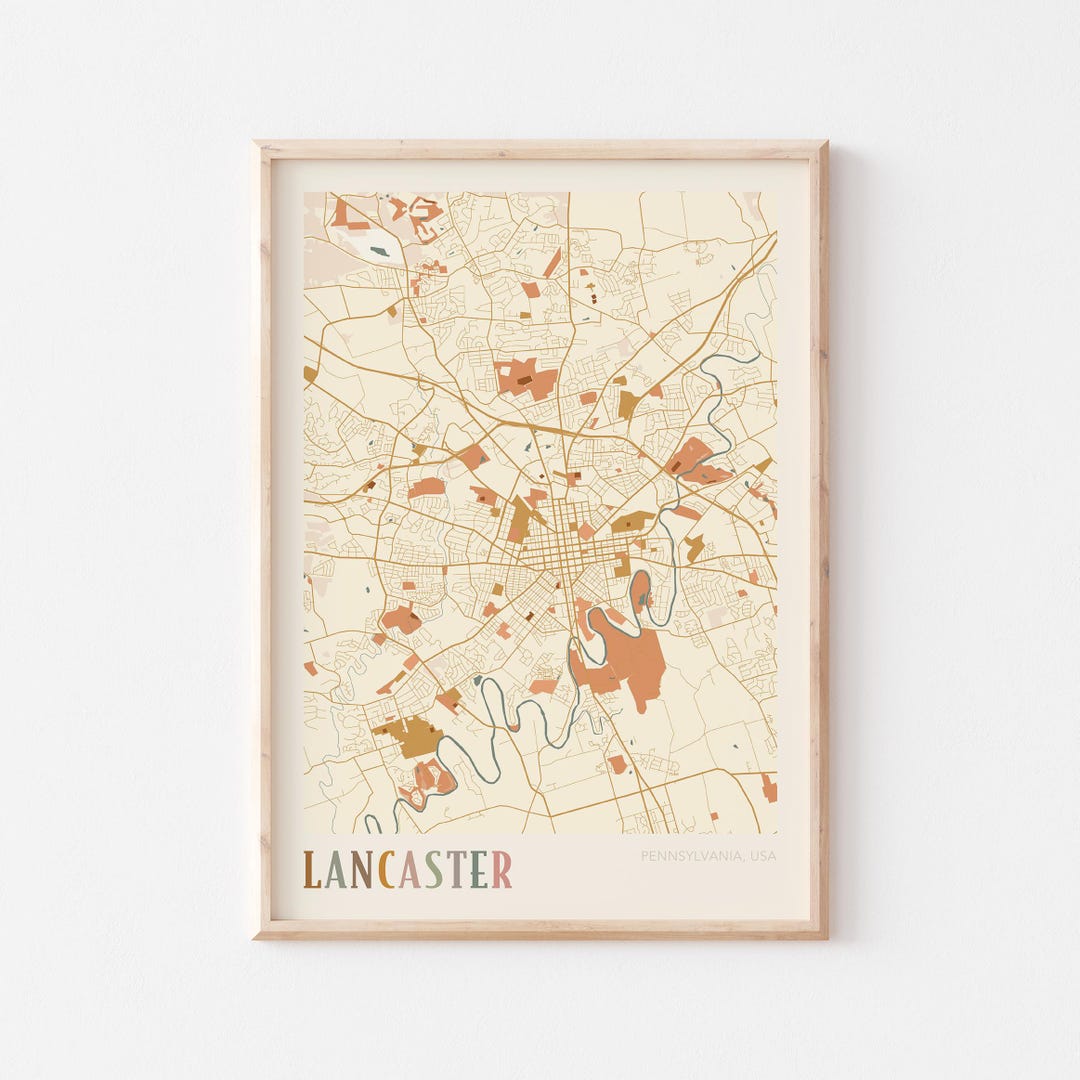 Lancaster Map Poster, Lancaster Print, Lancaster Poster, Lancaster Wall ...