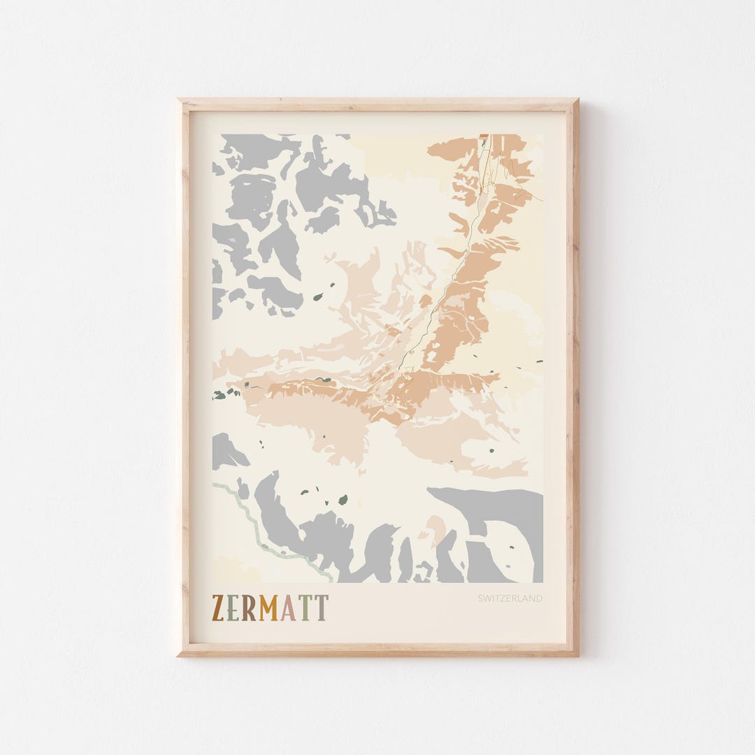 Zermatt Map Poster, Zermatt Print, Zermatt Poster, Zermatt Wall Art ...