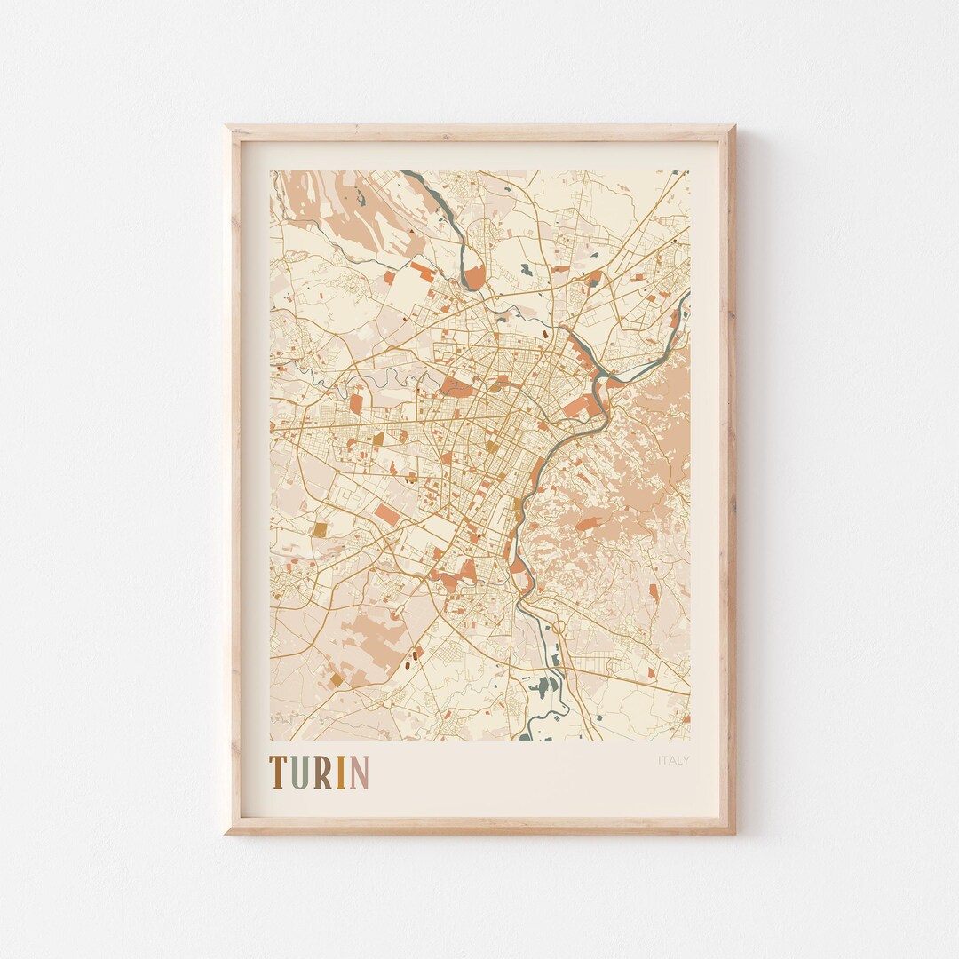 Turin Map Poster, Turin Print, Turin Poster, Turin Wall Art, Italy ...
