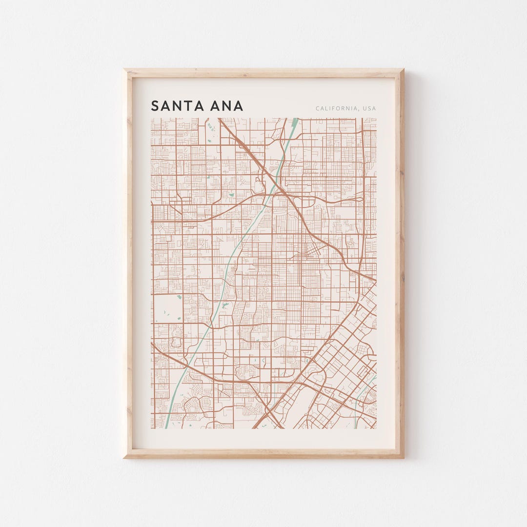 Santa Ana Map Poster, Santa Ana Print, Santa Ana Poster, Santa Ana Wall ...