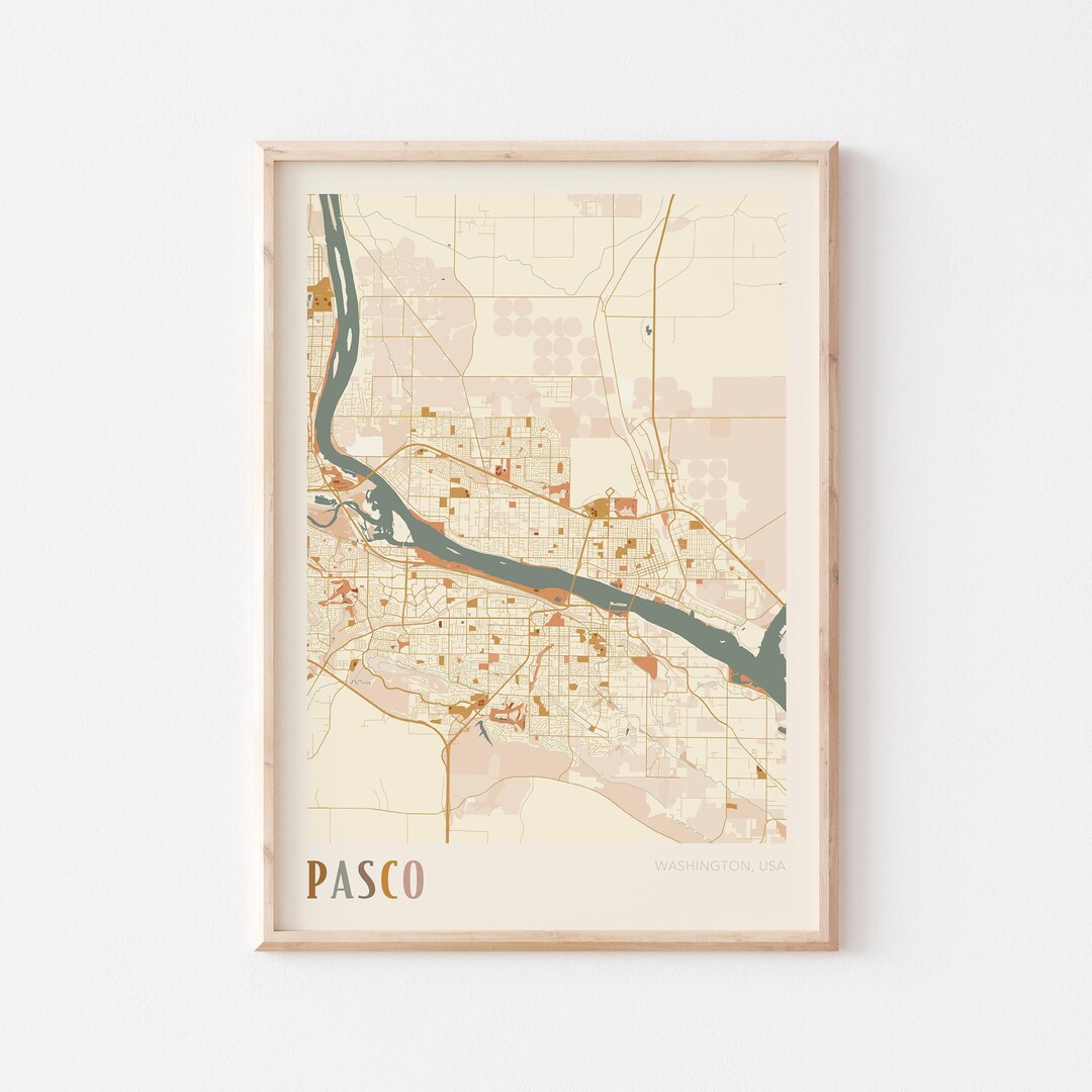 Pasco Map Poster, Pasco Print, Pasco Poster, Pasco Wall Art, Washington ...