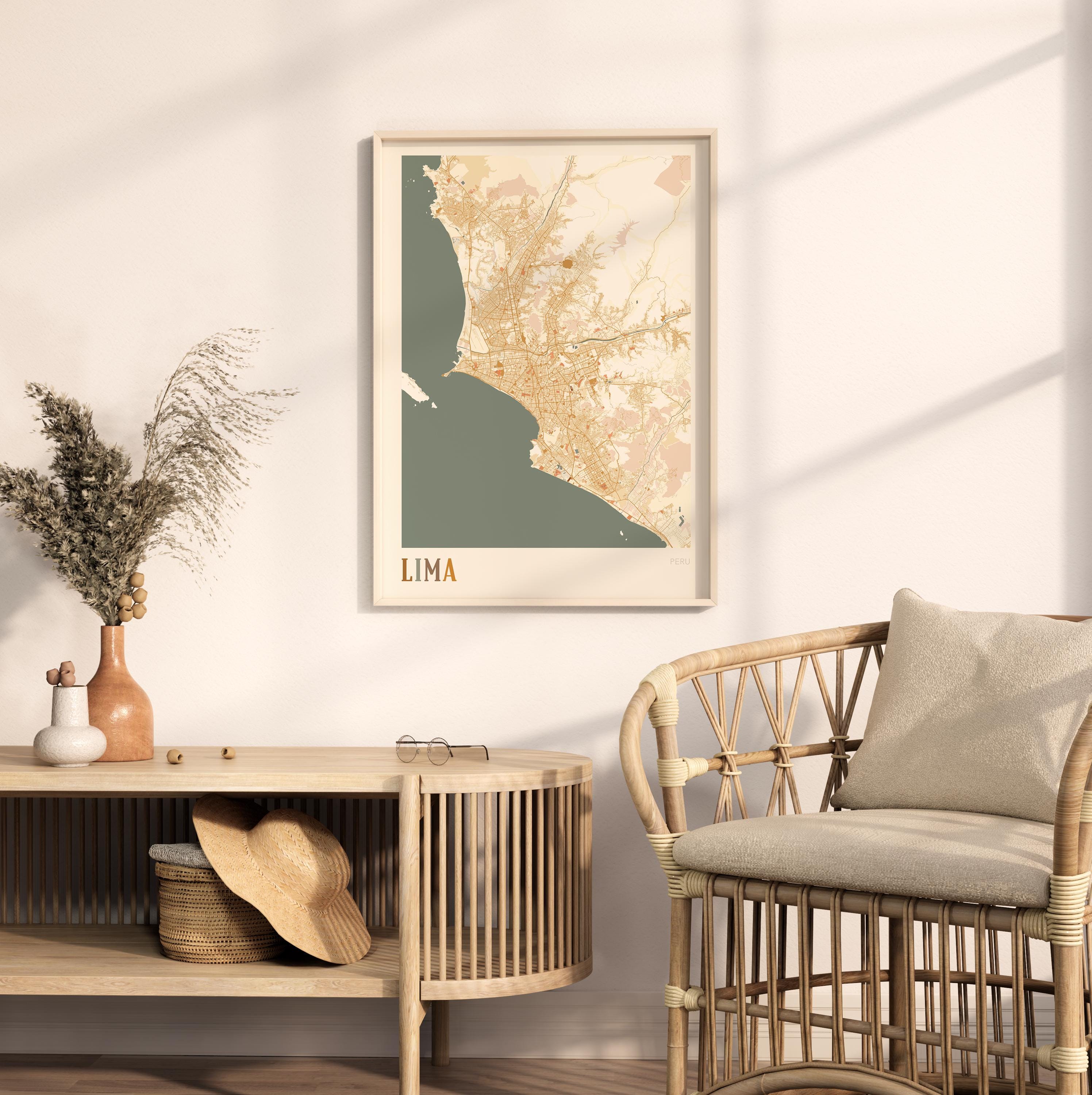 Lima Map Poster, Lima Print, Lima Poster, Lima Wall Art, Peru, Travel ...