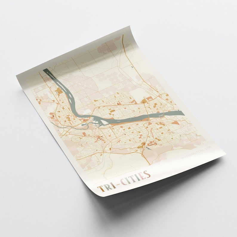 Tri-cities Map Poster, Tri-cities Print, Tri-cities Poster, Tri-cities ...