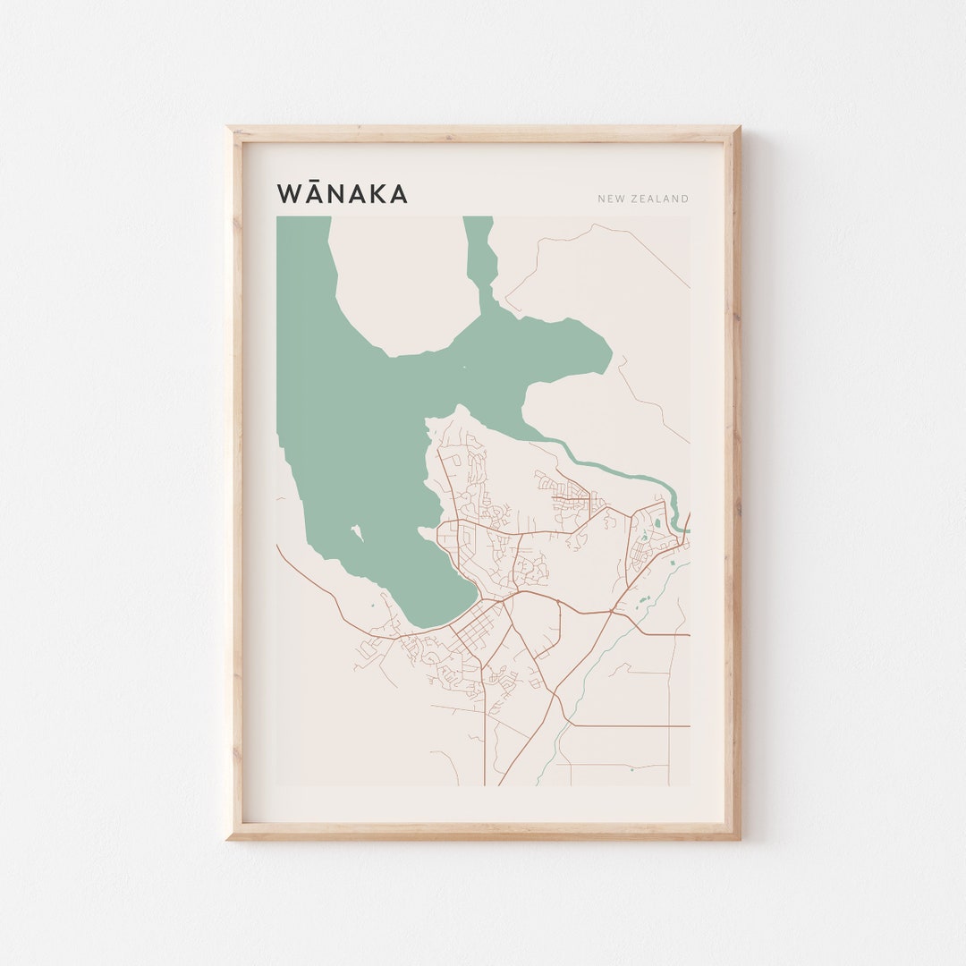 Wanaka Map Poster, Wanaka Wall Art, Wanaka Map, Wanaka Poster, Wanaka ...