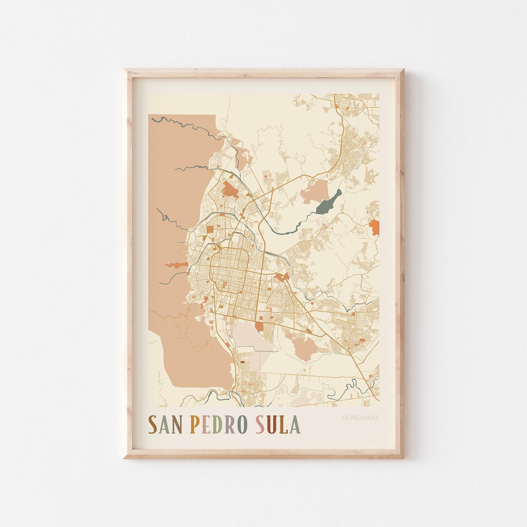 San Pedro Sula Map Poster, San Pedro Sula Print, San Pedro Sula Poster ...