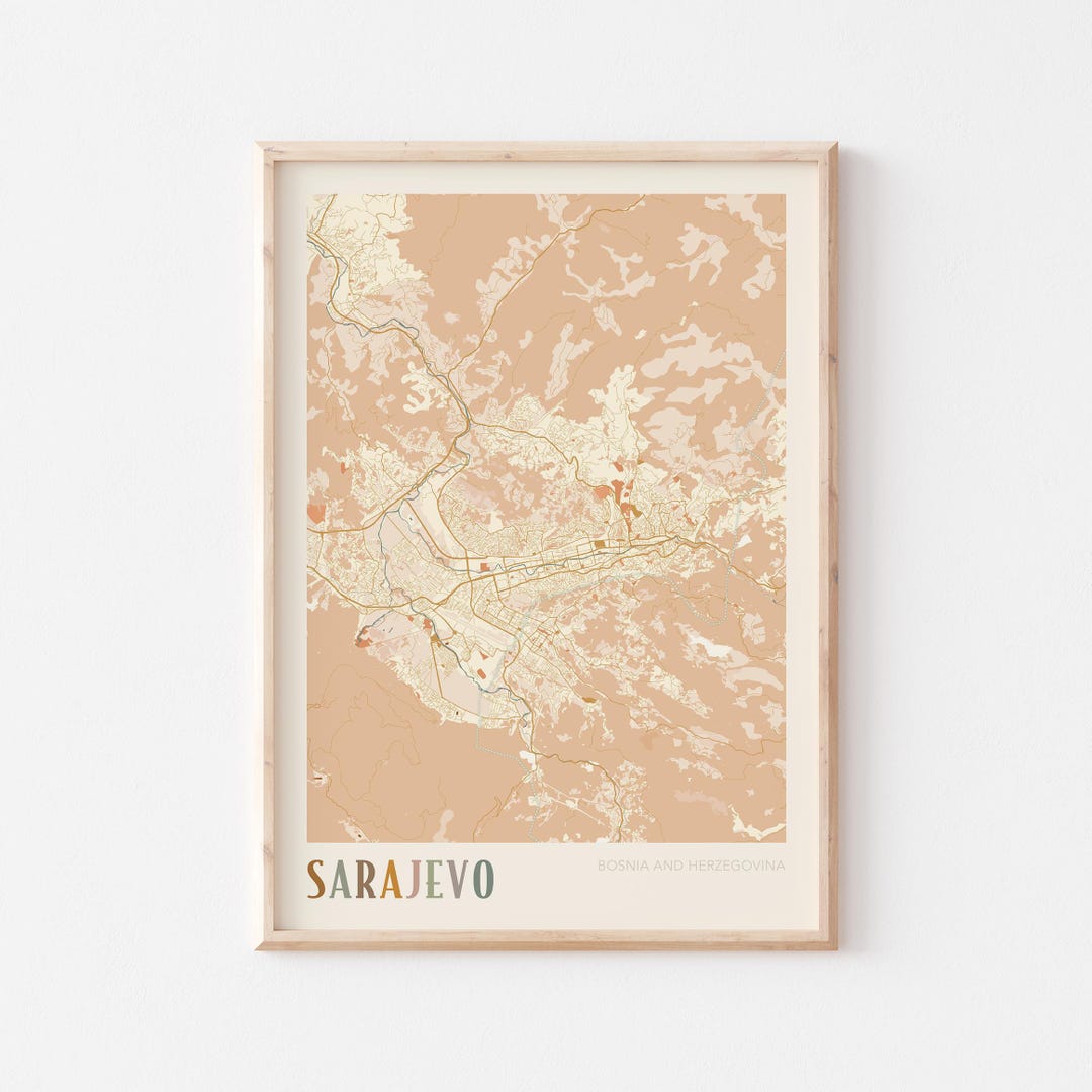 Sarajevo Map Poster, Sarajevo Print, Sarajevo Poster, Sarajevo Wall Art ...