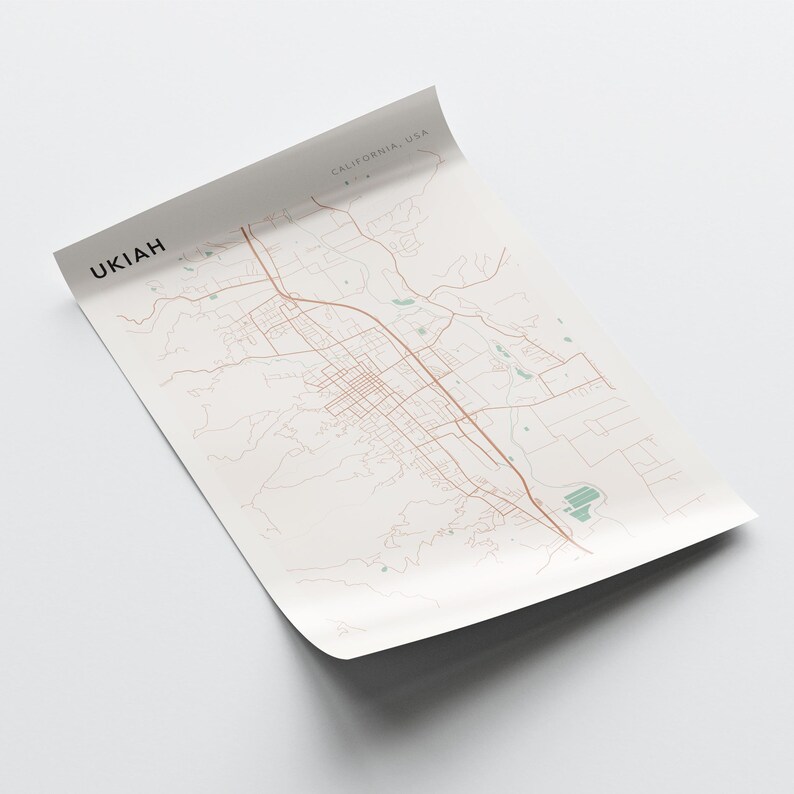 Ukiah Map Poster, Ukiah Print, Ukiah Poster, Ukiah Wall Art, California ...