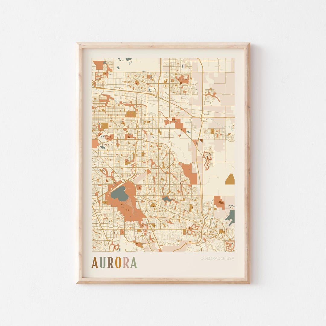 Aurora Map Poster, Aurora Print, Aurora Poster, Aurora Wall Art, Colorado, Travel Gift, Boho ...