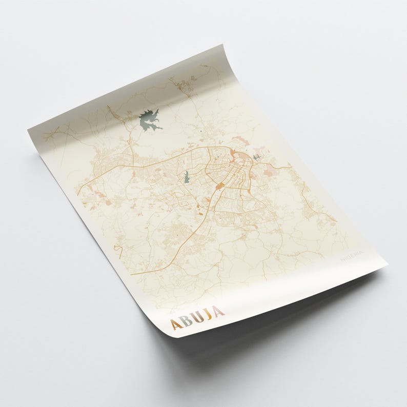 Abuja Map Poster, Abuja Print, Abuja Poster, Abuja Wall Art, Nigeria ...