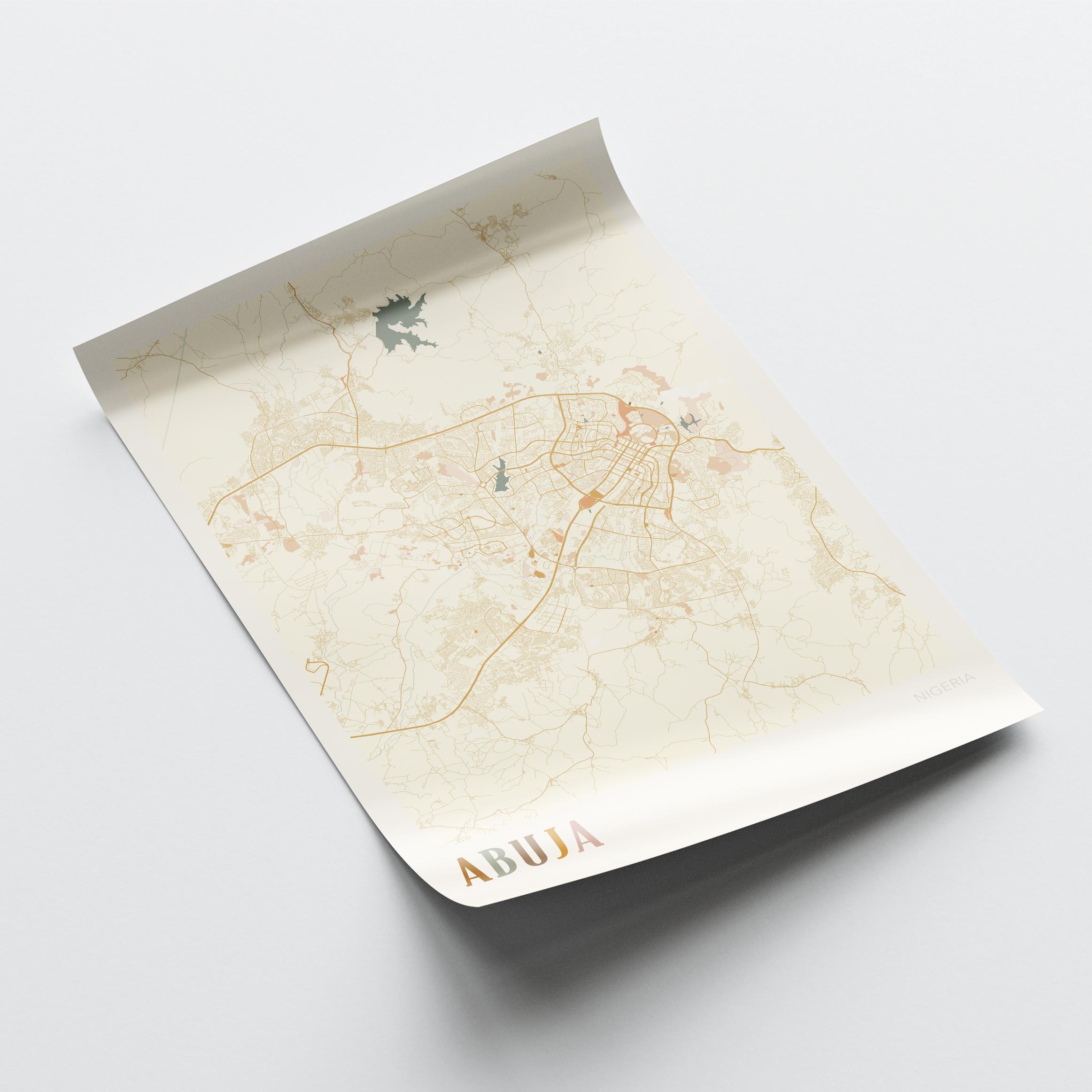 Abuja Map Poster, Abuja Print, Abuja Poster, Abuja Wall Art, Nigeria ...