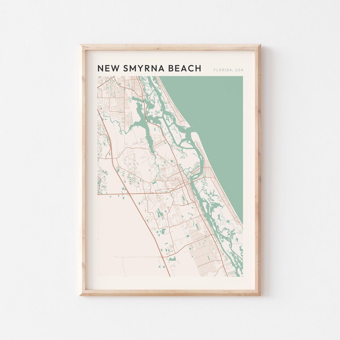 New Smyrna Beach Map Poster, New Smyrna Beach Print, New Smyrna Beach ...