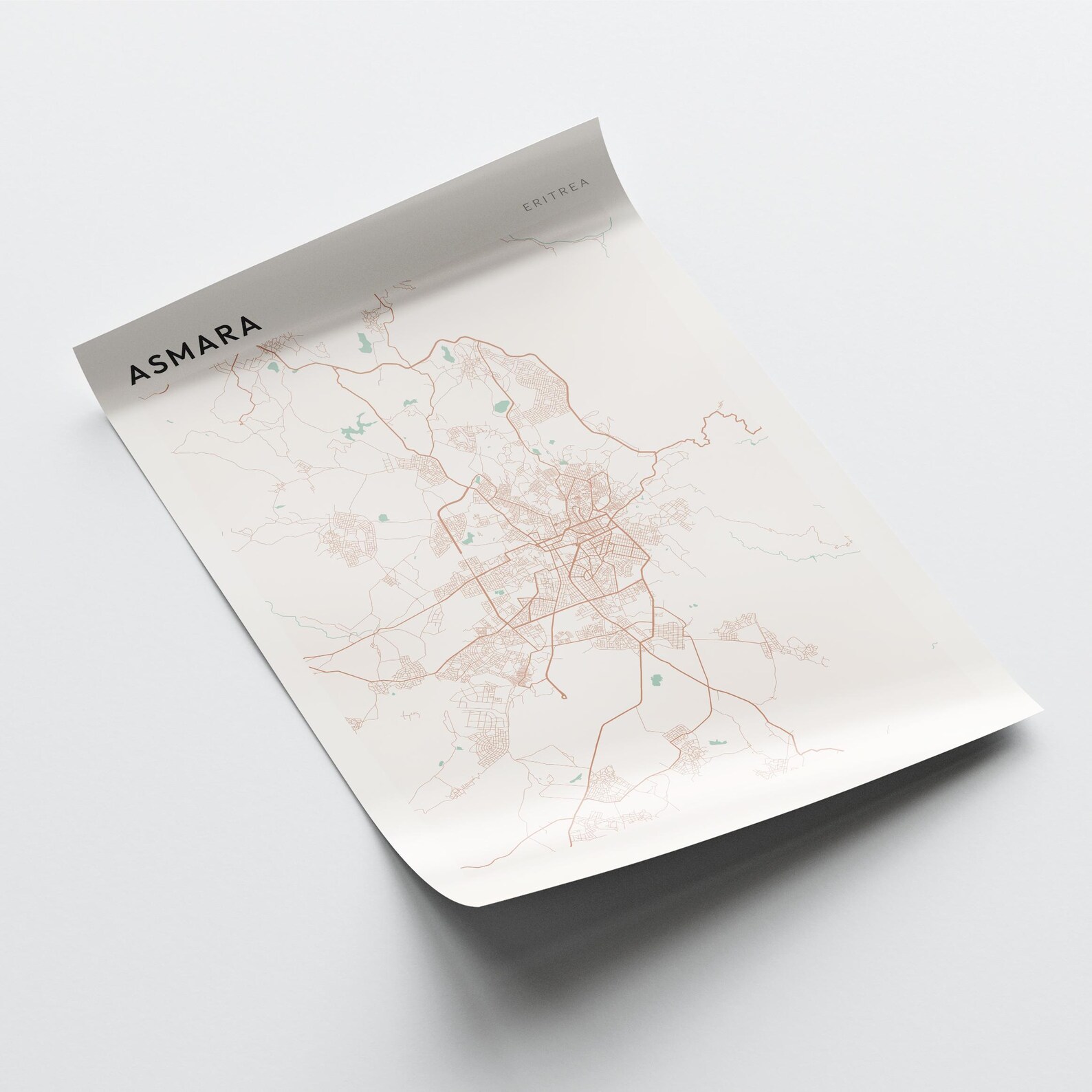 Asmara Map Poster, Asmara Print, Asmara Poster, Asmara Wall Art ...
