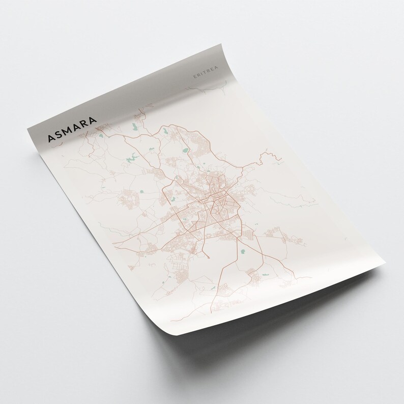 Asmara Map Poster, Asmara Print, Asmara Poster, Asmara Wall Art ...