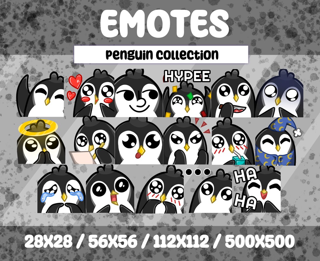 17 Cute Penguin Emotes for Twitch or Discord | Twitch Emotes | Discord ...