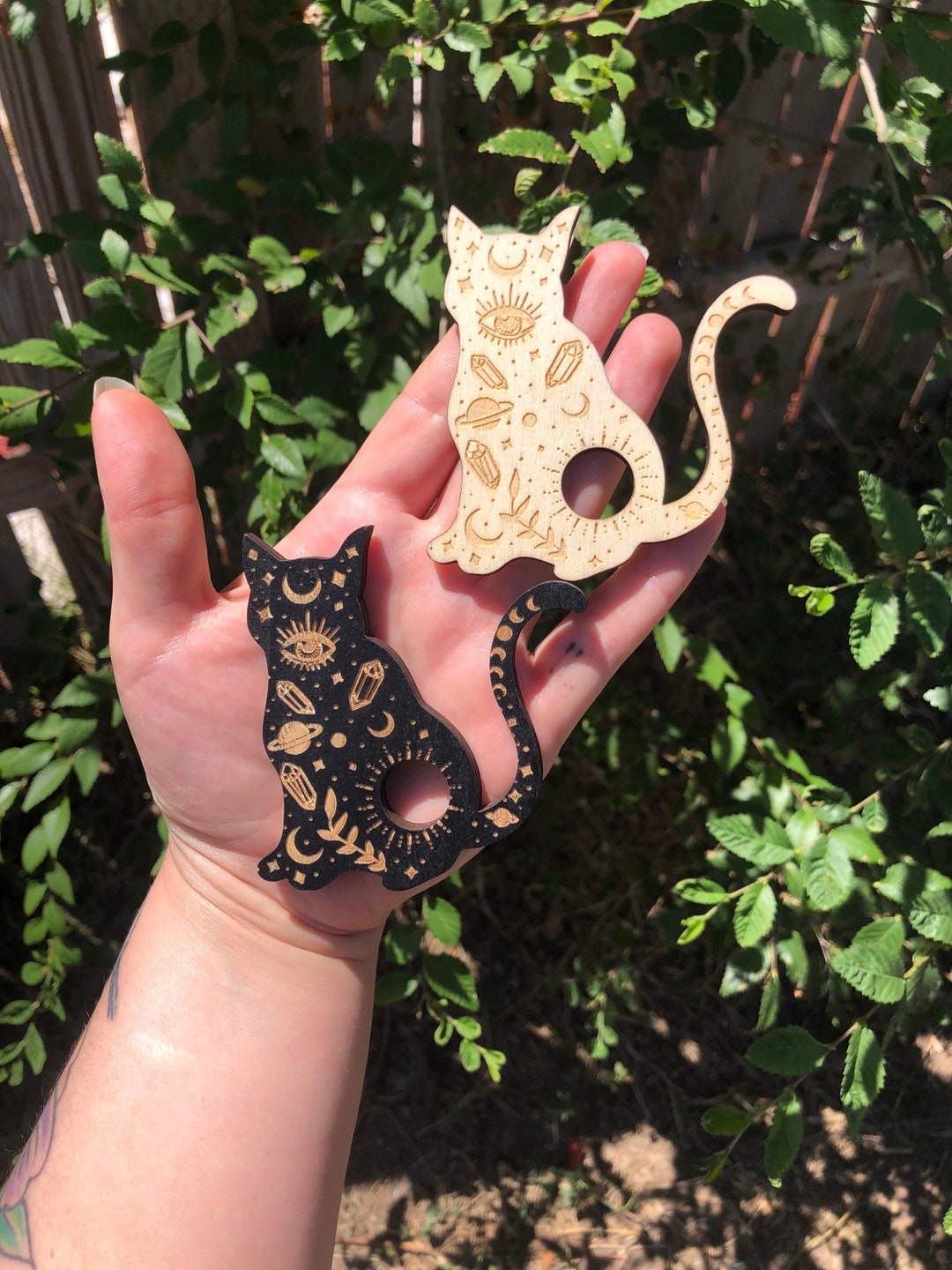 Wooden Celestial Cat Sphere Stand Wood Sphere Stand Cat - Etsy