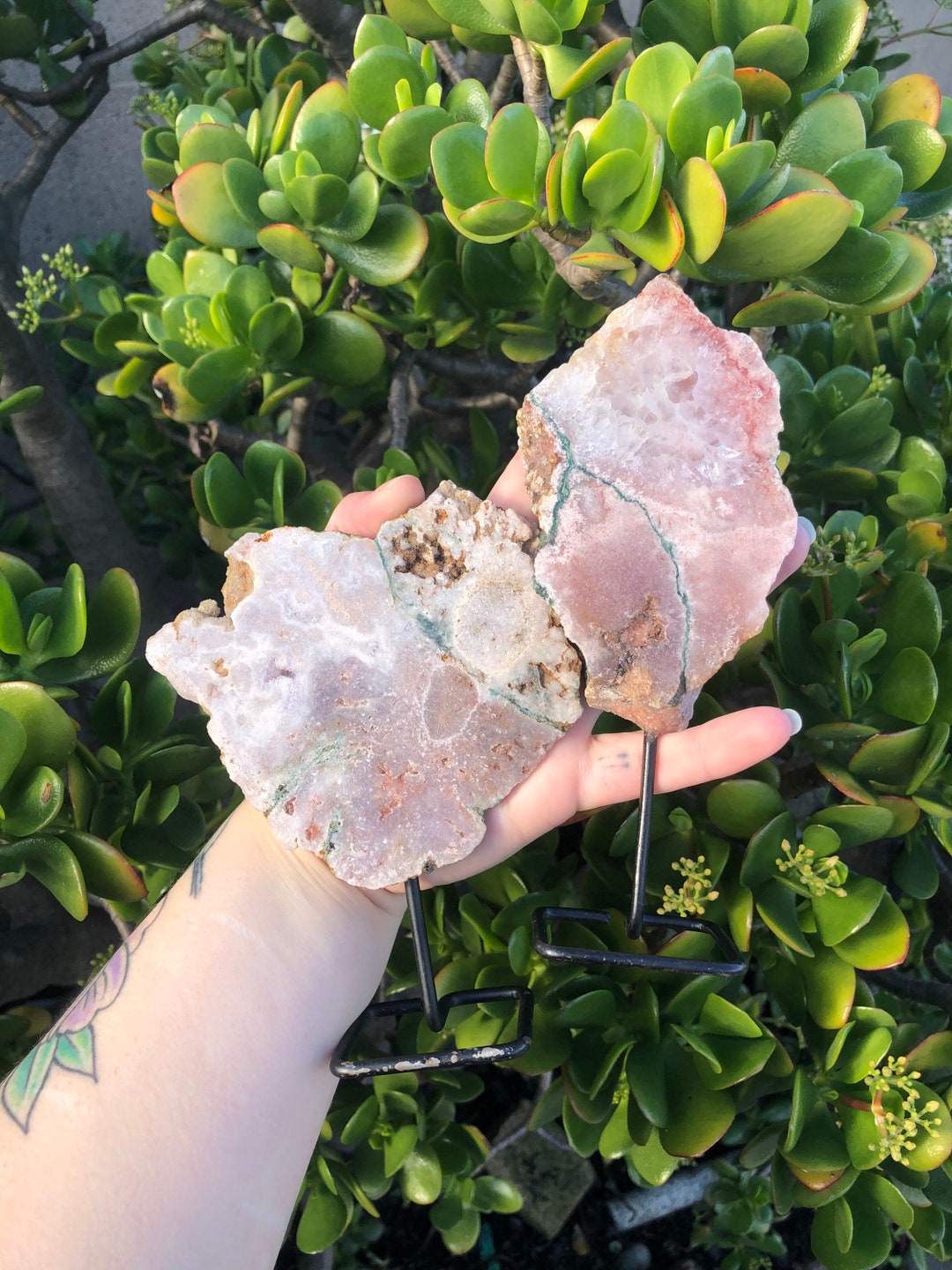 Pink Amethyst Slab on Stand, Pink Amethyst Display, Polished Pink ...