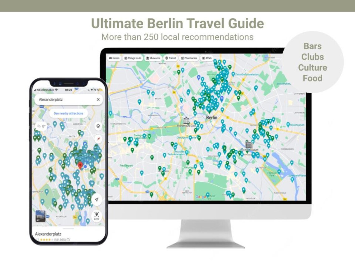 Ultimate Berlin Travel Guide Google Maps Lists Digital - Etsy