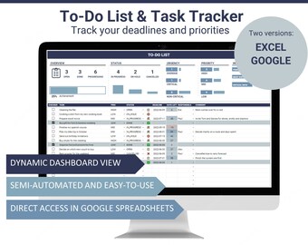 Task Tracking Excel - Etsy