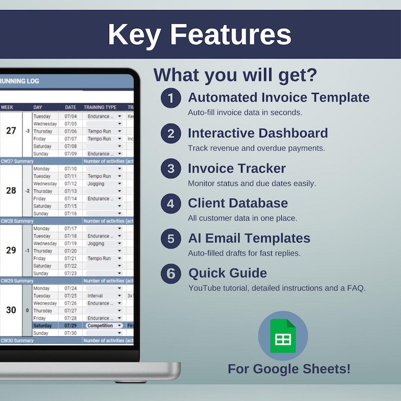 Invoice Tracker Google Sheets - Automated Invoice Template for Small ...