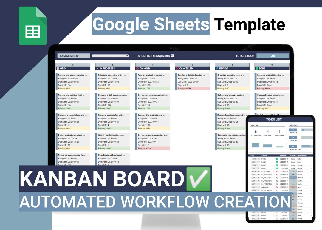 Kanban-Board und Aufgaben-Tracker Digitale Vorlage Google - Etsy.de