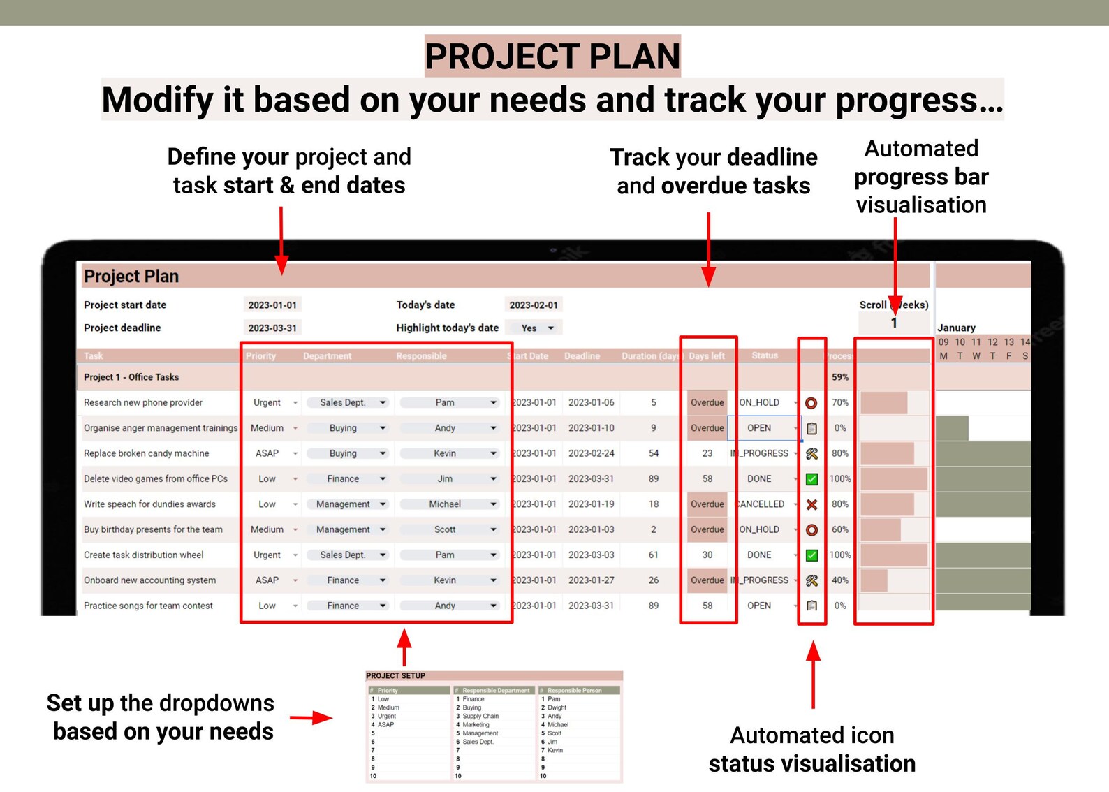 Project Management Template Excel Template Google Sheets Project ...