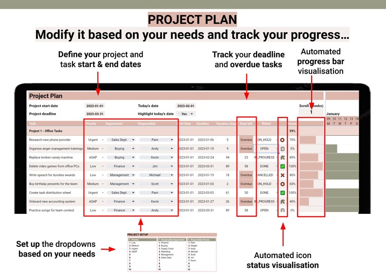 Project Management Template Excel Template Google Sheets Project ...