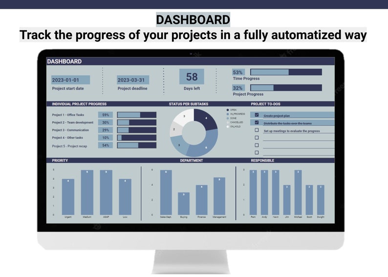 Project Management Template Business Excel Google Sheets Budget Tracker ...