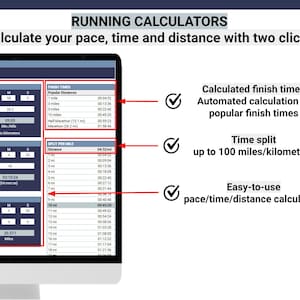 Running Tracker - Excel & Google Sheets Template, Pace Calculator, Running Journal, Training Log ...