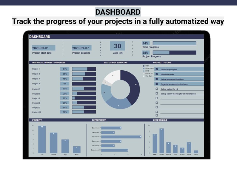 Project Management Template | Professional | Excel & Google Sheets ...