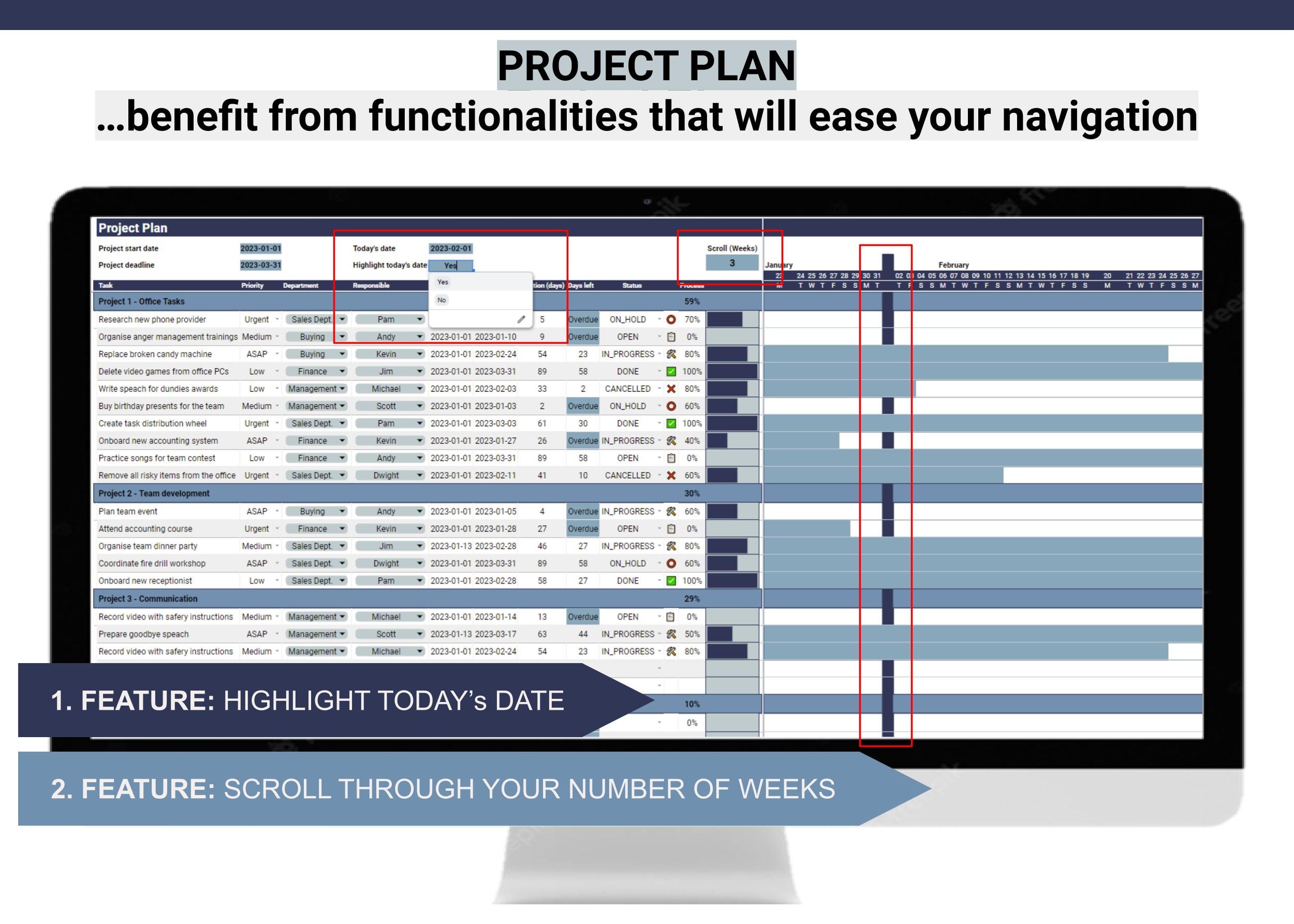 Plantilla de gestión de proyectos / Profesional / Hojas de cálculo de ...