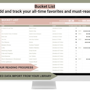 Reading Tracker Google Sheets - Digital Book Journal Spreadsheet ...