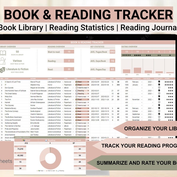 Reading Journal - Etsy