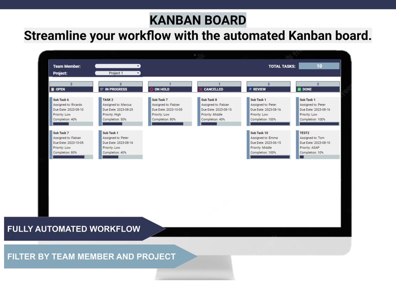 Project Management Template | Professional | Excel & Google Sheets ...