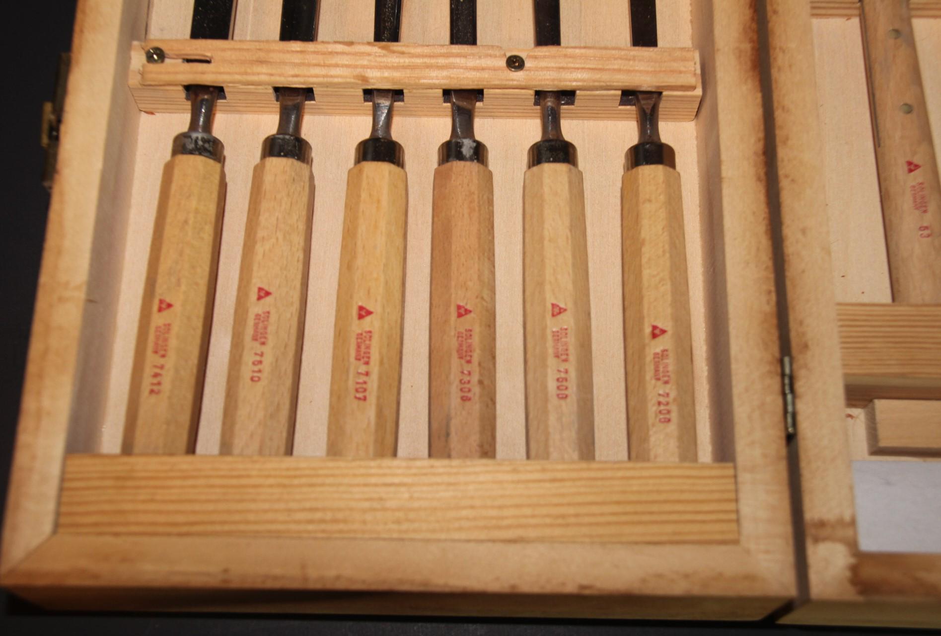Complete Solingen Germany Wood Chisel Set in Sturdy Wood Case. 10 ...