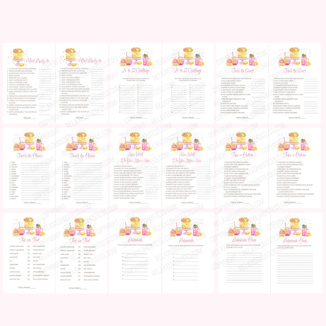 Lemonade Party Games | Lemon Party Games | Summer Party Games ...