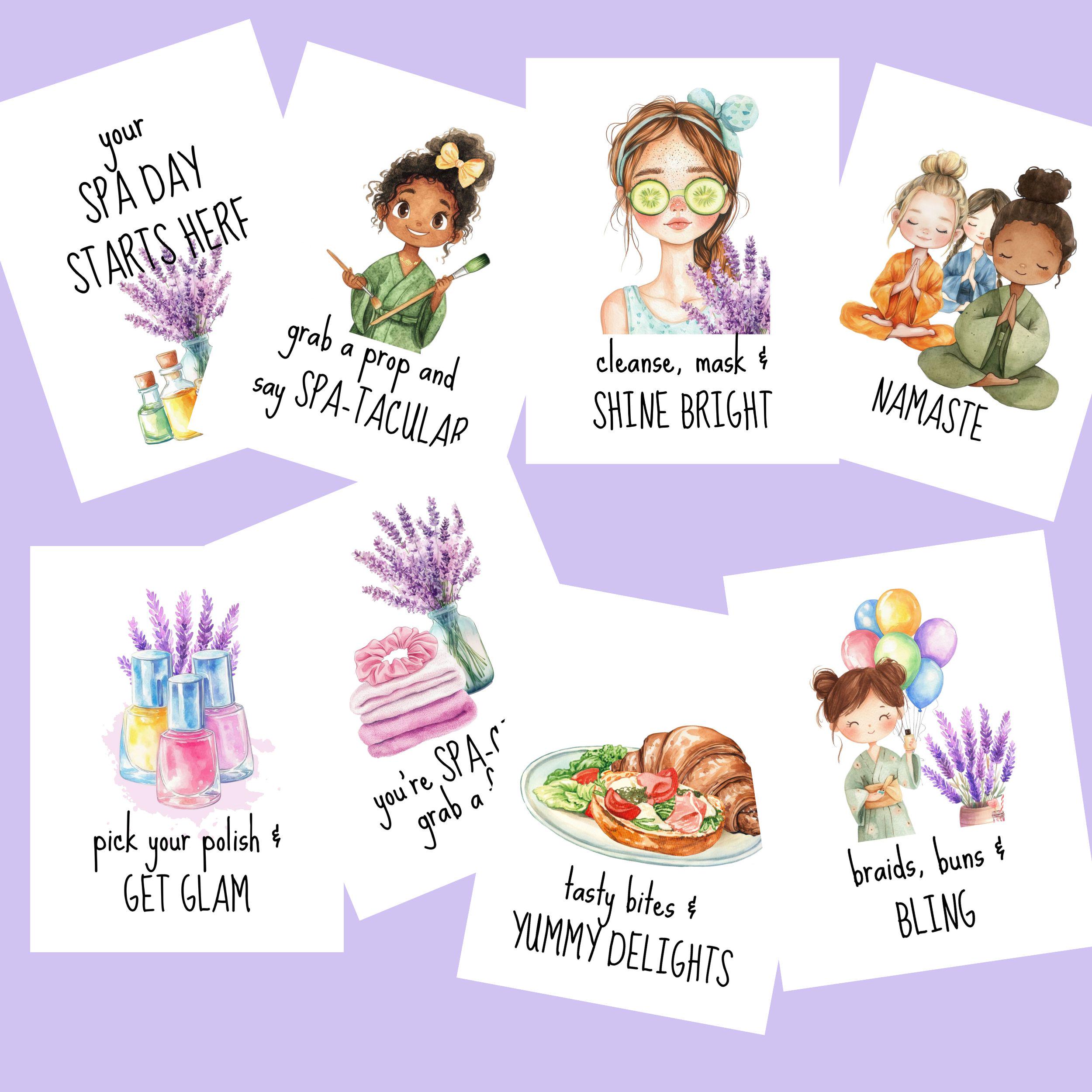 Spa Party Signs | Spa Party Decorations for Kids | Slumber Party ...