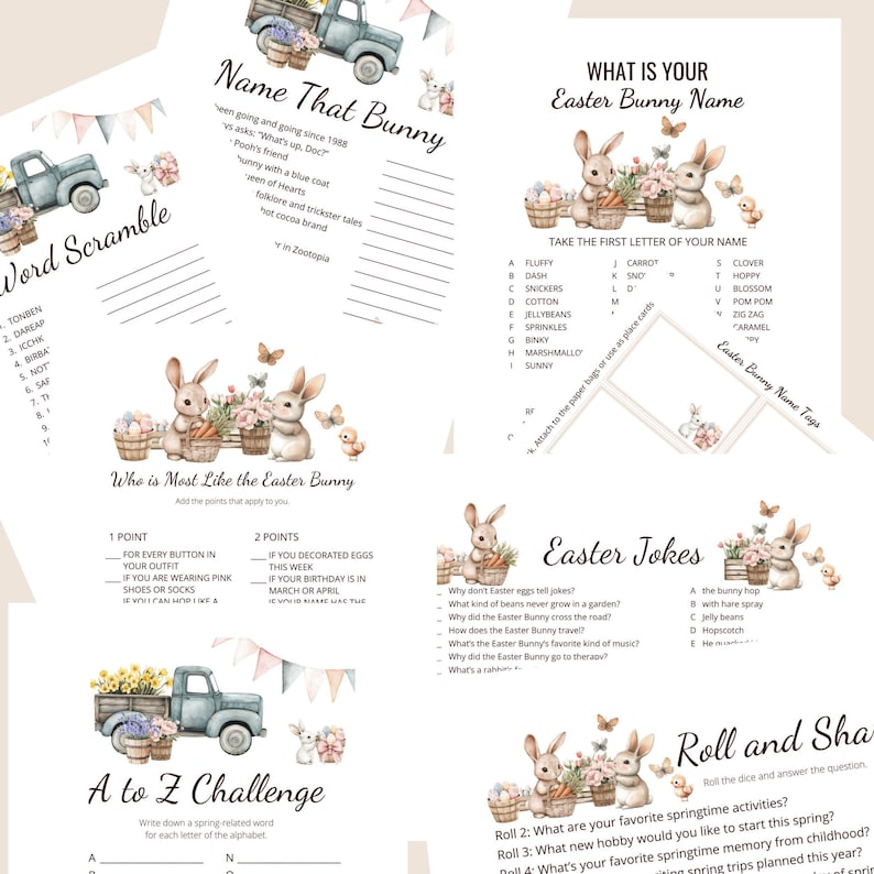 Easter Games | Spring Party Games | Easter Bunny Name | Printable Party ...