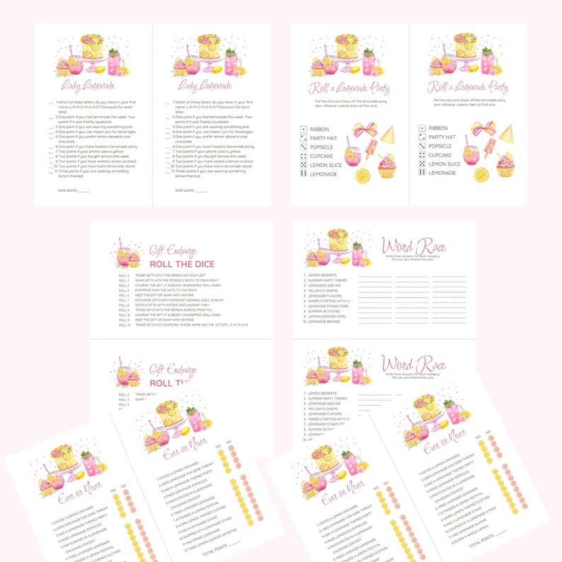 Lemonade Party Games | Lemon Party Games | Summer Party Games ...