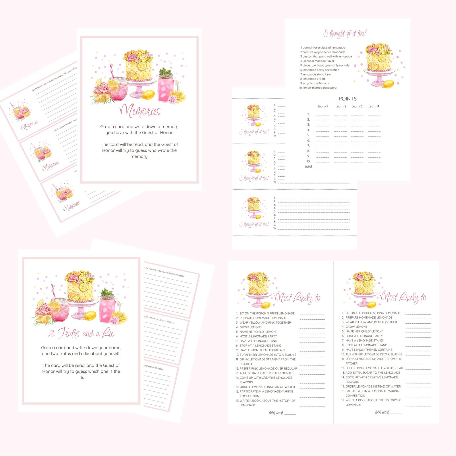 Lemonade Party Games | Lemon Party Games | Summer Party Games ...