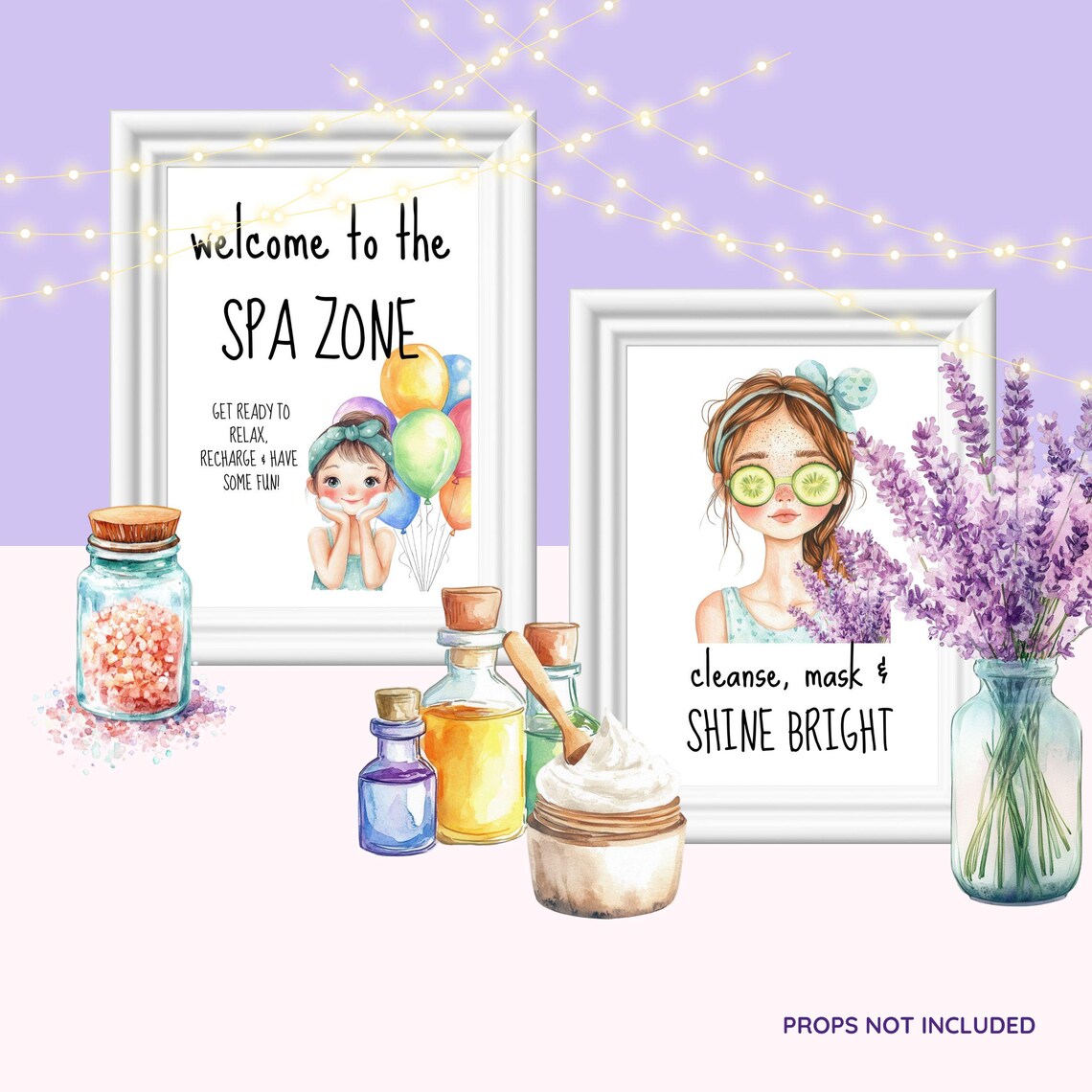 Spa Party Signs | Spa Party Decorations for Kids | Slumber Party ...